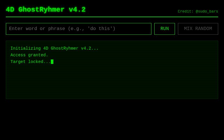 4D GhostRyhmer v4.2 ― Perchance Generator