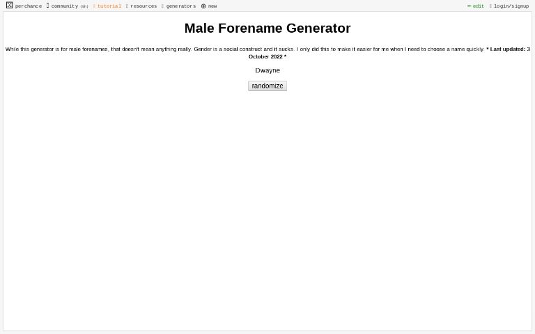 Male Forename Generator