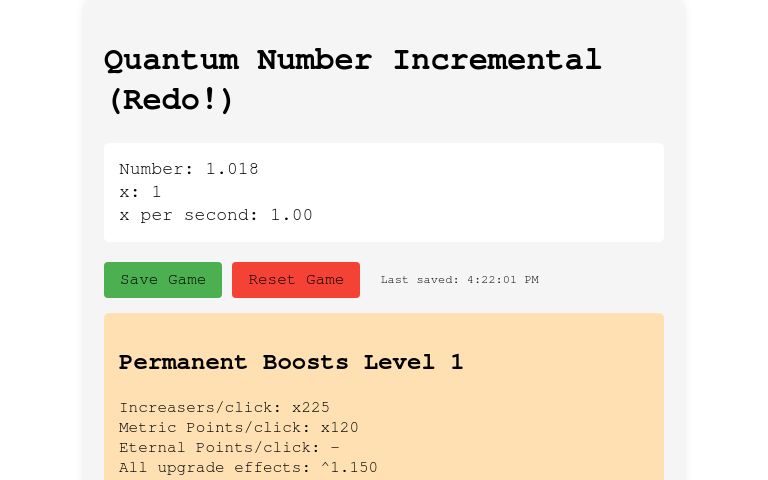 Quantum Number Incremental (Redo!) ― Perchance Generator