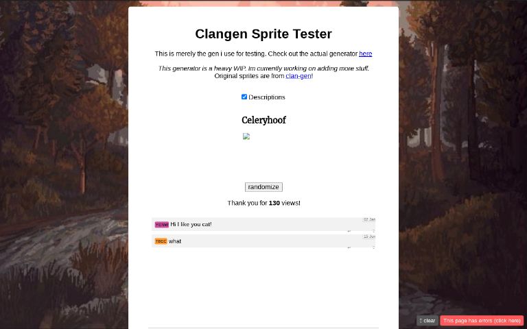 Clangen Sprite Tester ― Perchance Generator