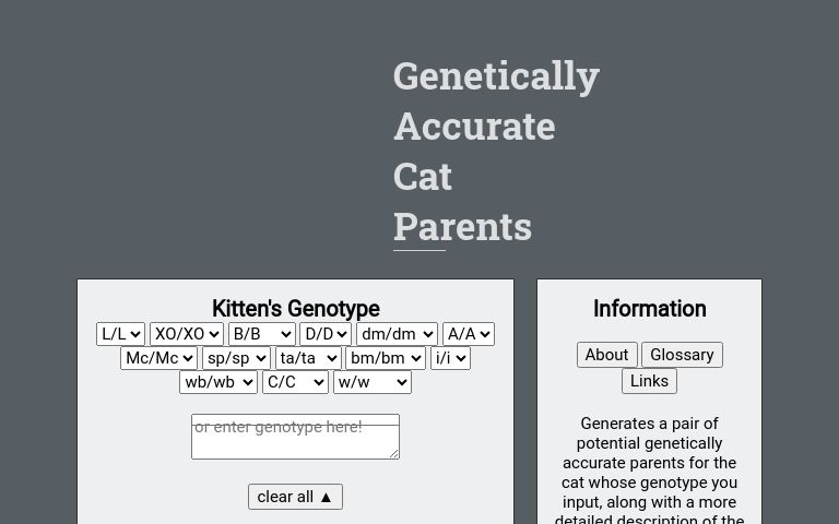 Genetically Accurate Cat Parents ― Perchance Generator