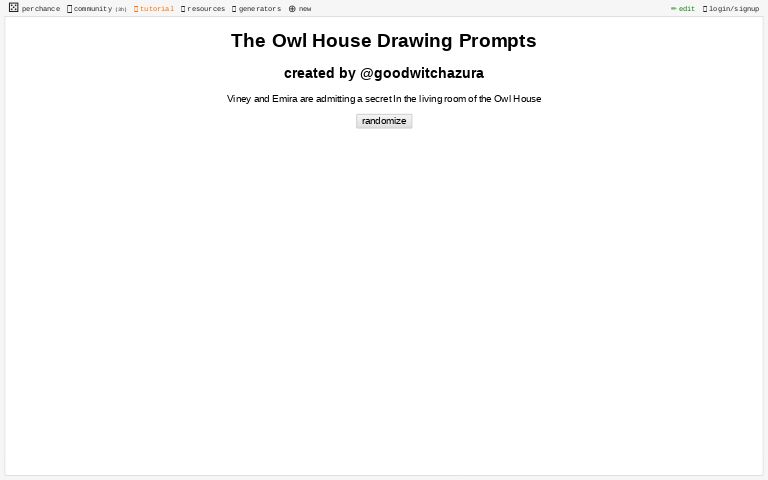 The Owl House Drawing Prompts ― Perchance Generator