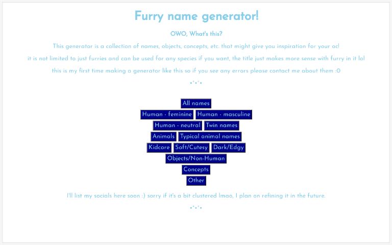 Furry name generator!