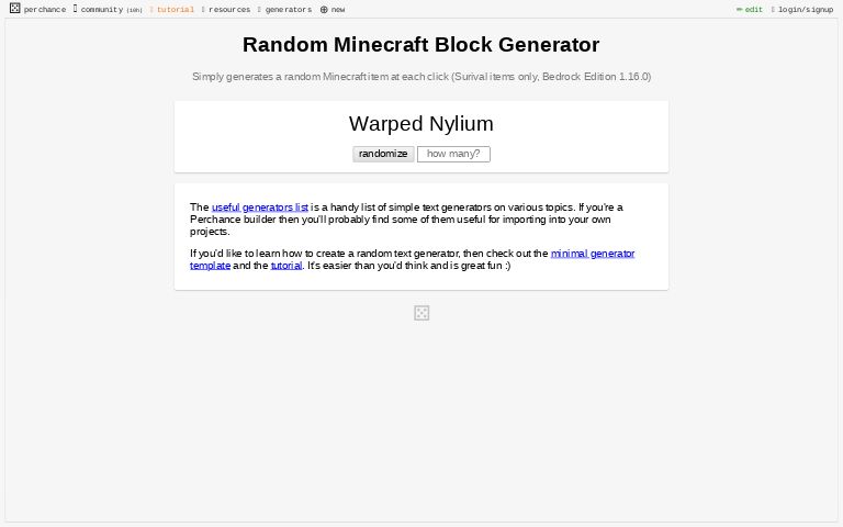 Random Minecraft Block Generator