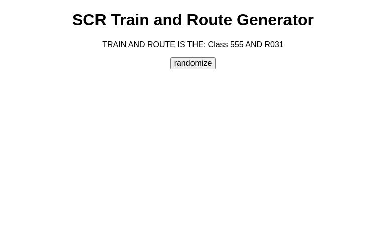 SCR Train and Route Generator