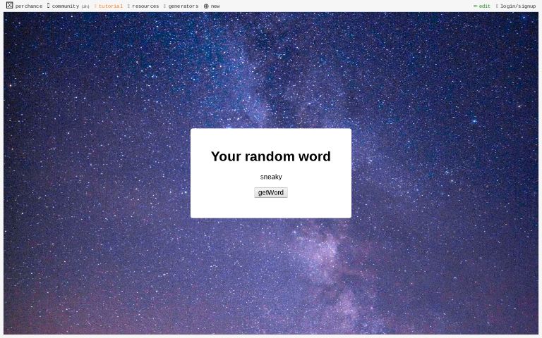 Your random word ― Perchance Generator