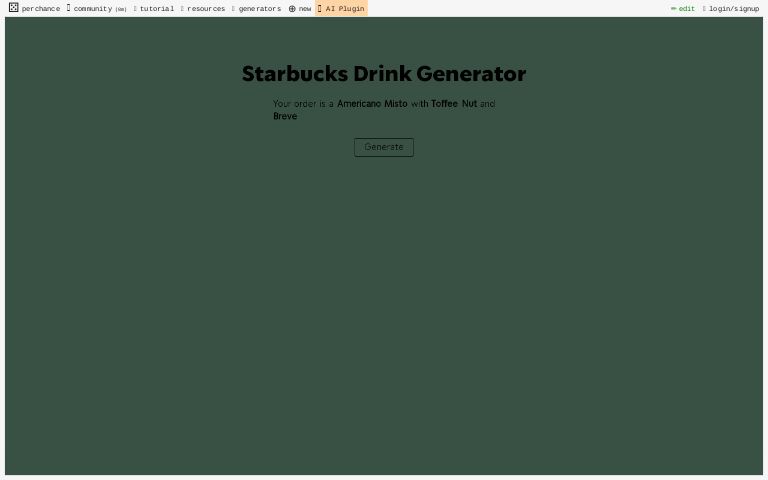 Starbucks Order Generator