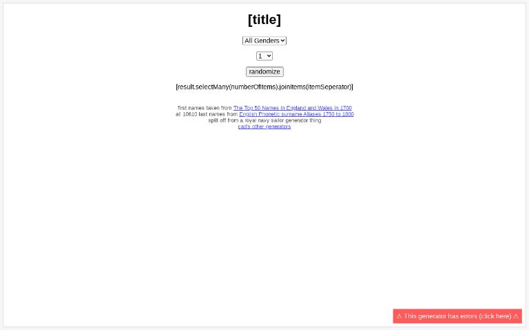 20s/2050s ish British Names Generator