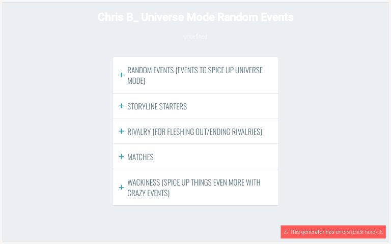 Chris B_ Universe Mode Random Events ― Perchance Generator