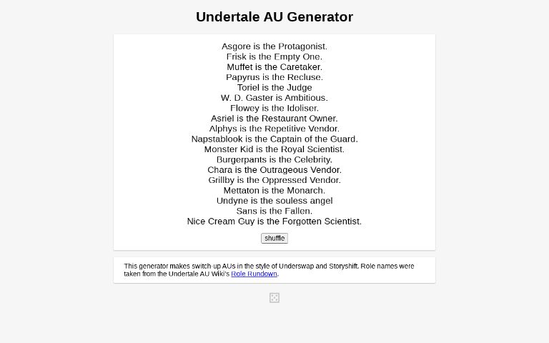 Undertale AU Generator