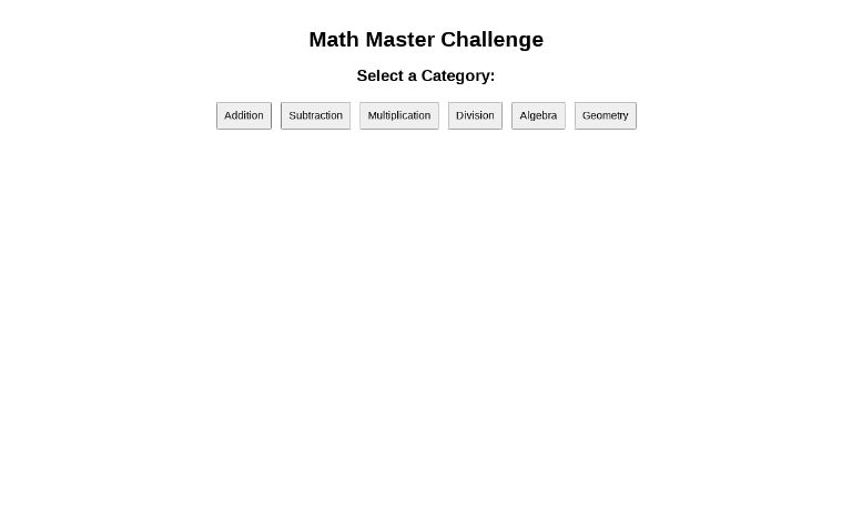 Math Master Challenge ― Perchance Generator