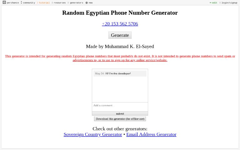 Random Egyptian Phone Number Generator