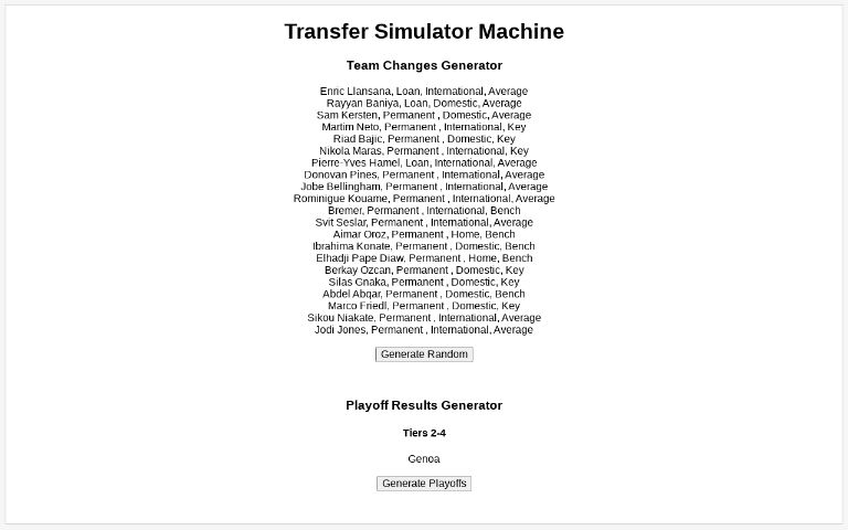 Transfer Simulator Machine ― Perchance Generator