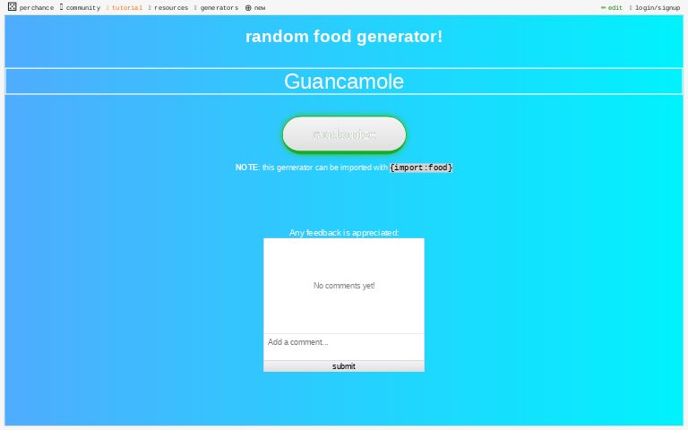 random food generator!