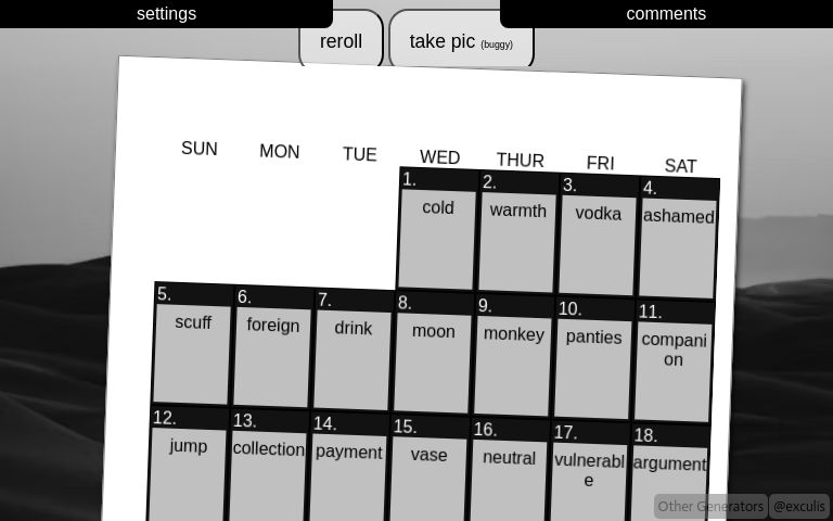 Prompt Calendar Generator