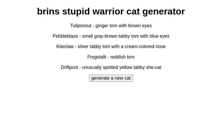 brin's funny warriors name generator