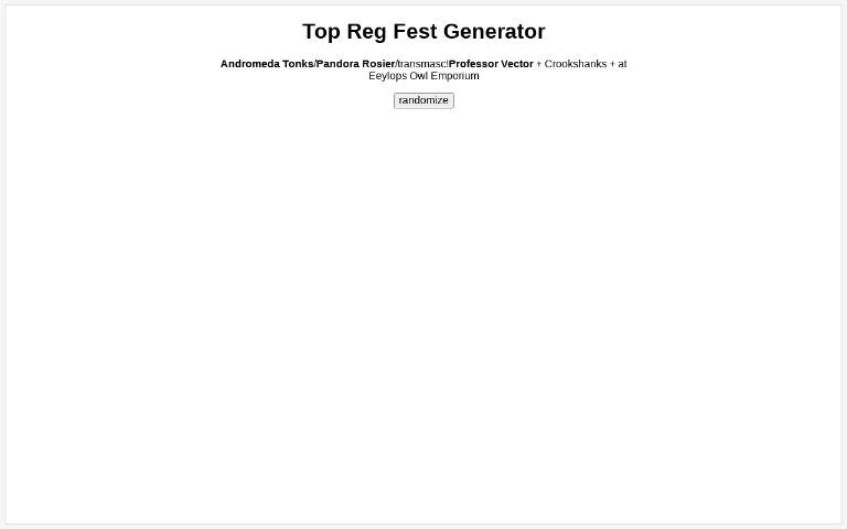 Top Reg Fest Generator
