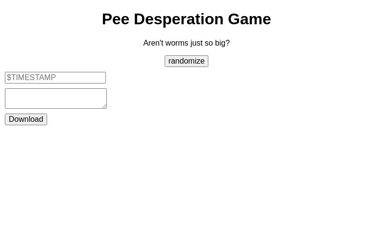 Pee Desperation Game ― Perchance Generator