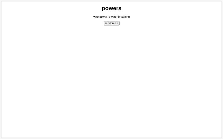 powers ― Perchance Generator