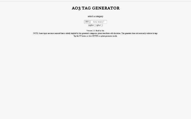 ao3 tag generator
