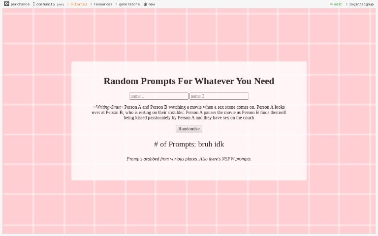 Random Prompts For Whatever You Need ― Perchance Generator