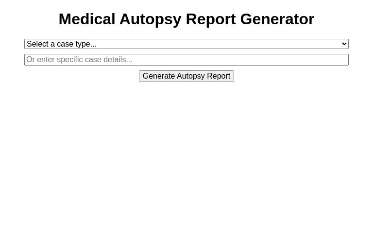 Medical Autopsy Report Generator