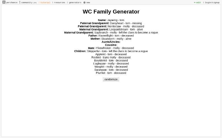 WC Family Generator