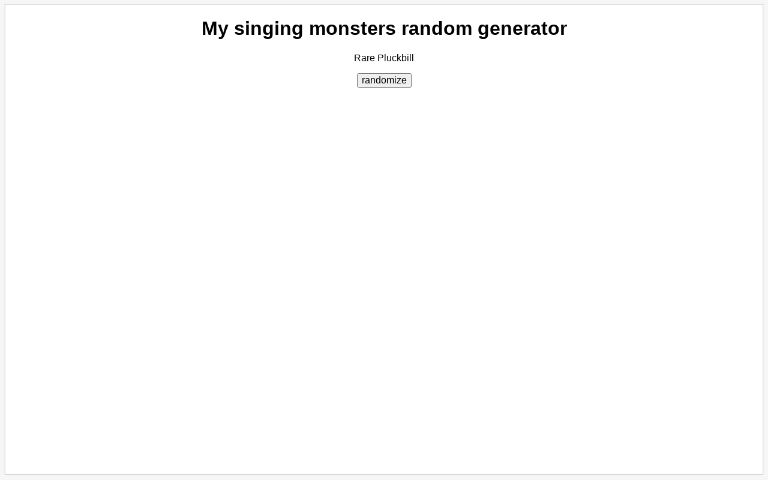 My singing monsters random generator