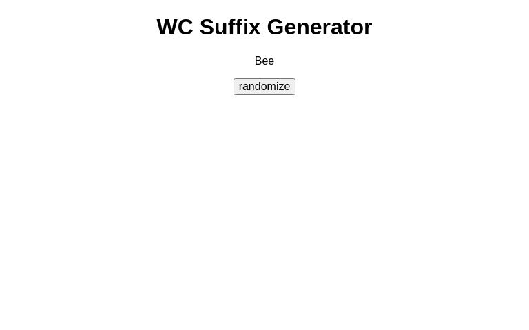 WC Suffix Generator