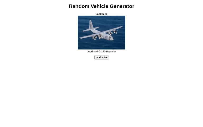 Random Vehicle Generator