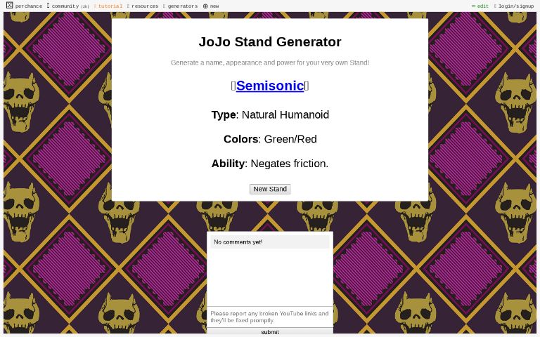 JoJo Stand Generator