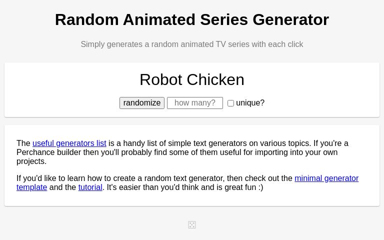 Random Animated Series Generator
