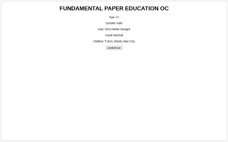 FUNDAMENTAL PAPER EDUCATION OC ― Perchance Generator