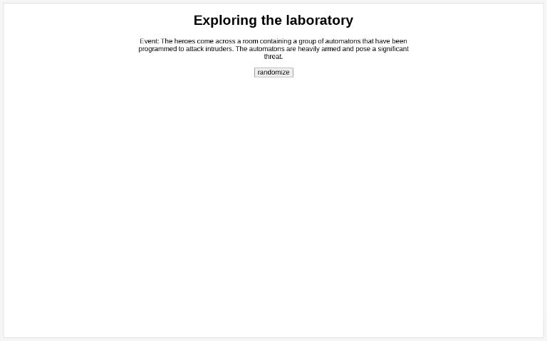 Exploring the laboratory ― Perchance Generator