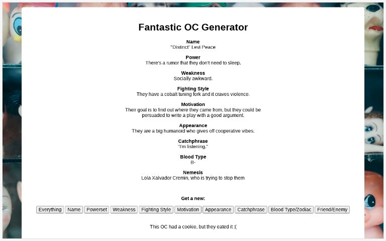 Fantastic OC Generator