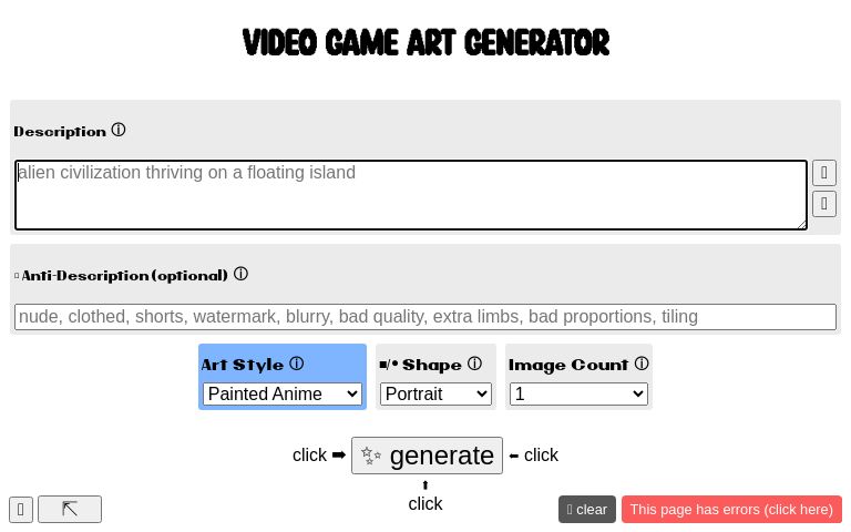Video game art generator