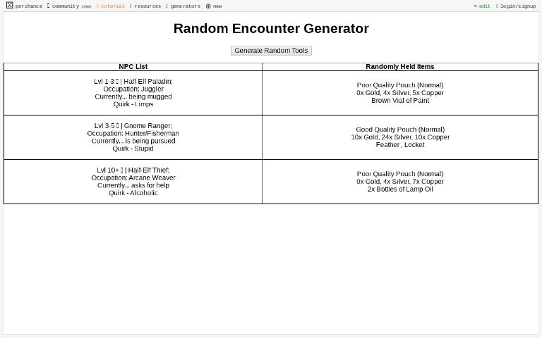 Random Encounter Generator