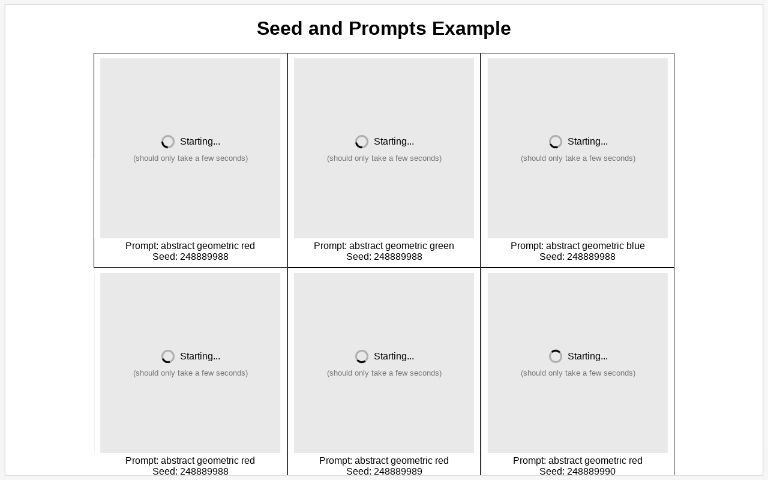 Seed and Prompts Example ― Perchance Generator