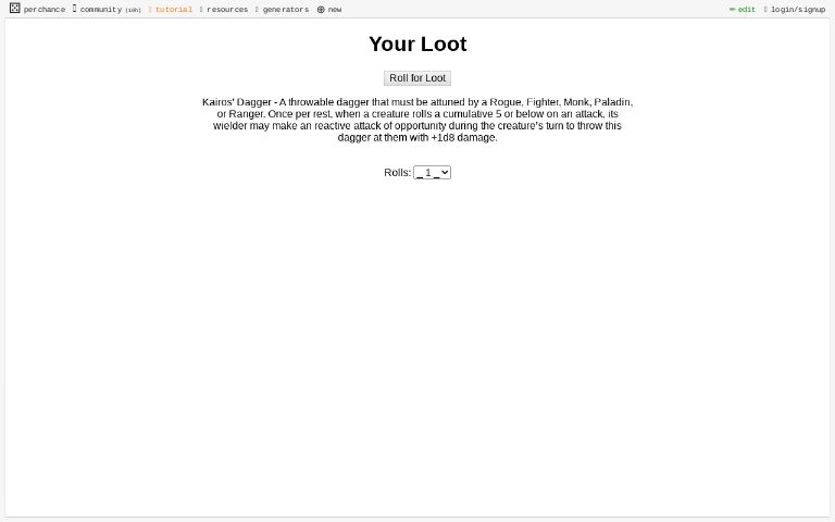 Your Loot ― Perchance Generator