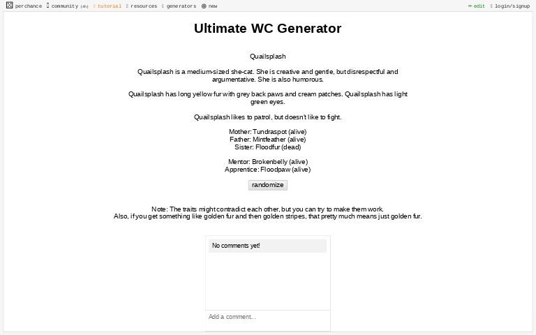 Ultimate WC Generator