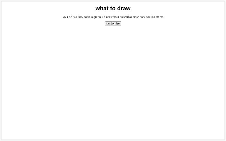 what to draw ― Perchance Generator