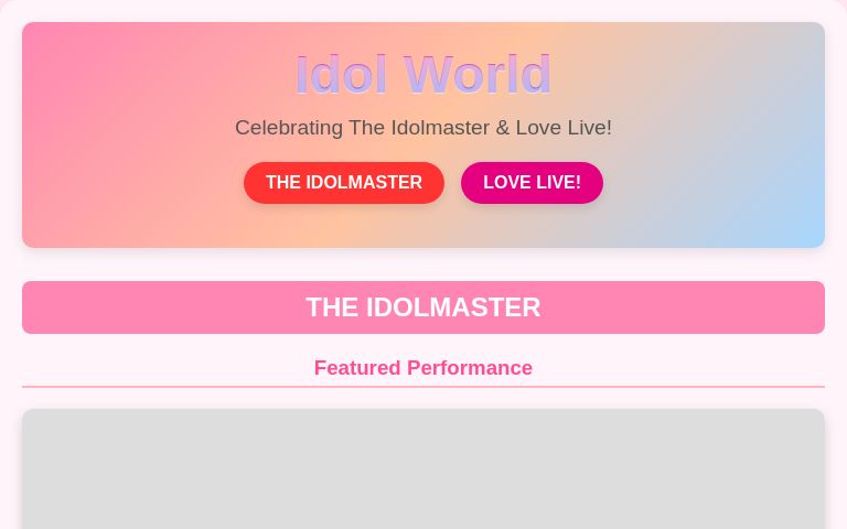 Idol World ― Perchance Generator