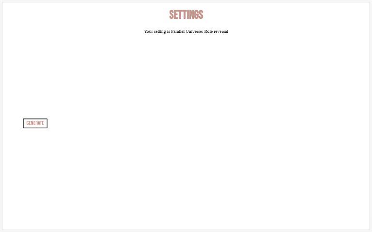 Settings ― Perchance Generator