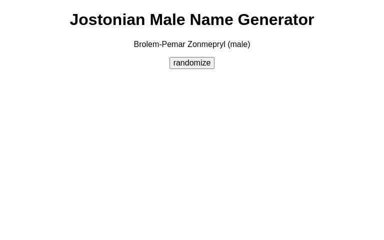 Jostonian Male Name Generator