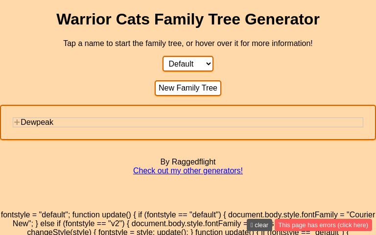 Warrior Cats Family Tree Generator