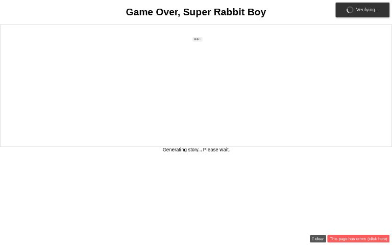 Game Over, Super Rabbit Boy ― Perchance Generator