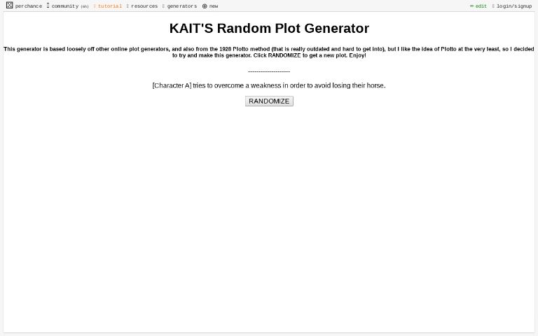 KAIT'S Random Plot Generator