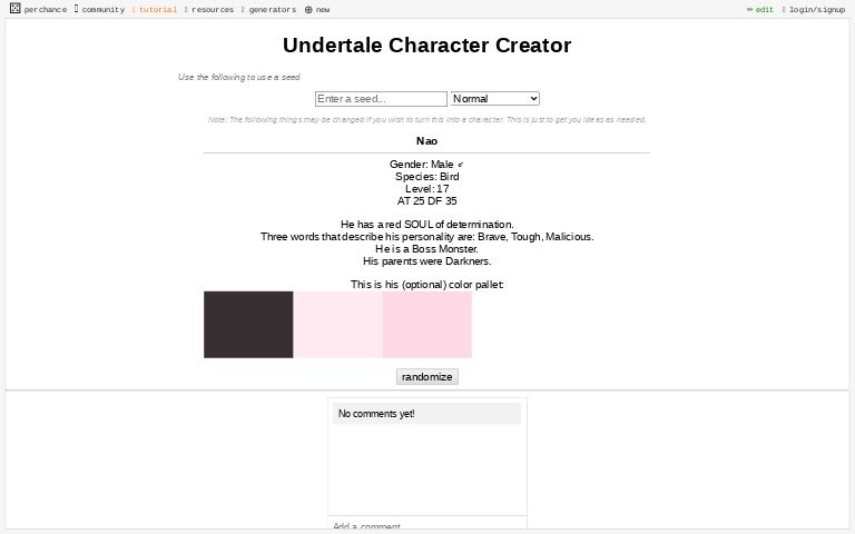 Undertale Character Creator ― Perchance Generator