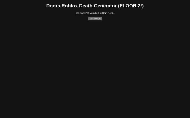 Doors Roblox Death Generator (FLOOR 2!)