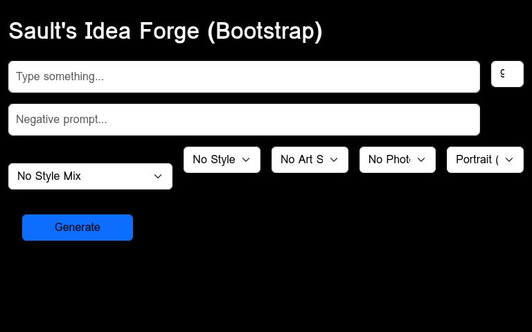 Sault's Idea Forge (Bootstrap) ― Perchance Generator